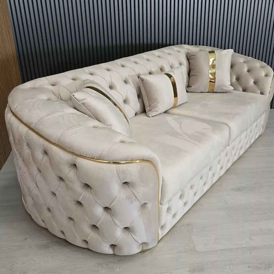 Ambassador Sofa Chesterfield Toronto Metal Trim Fabric – Estelle Decor