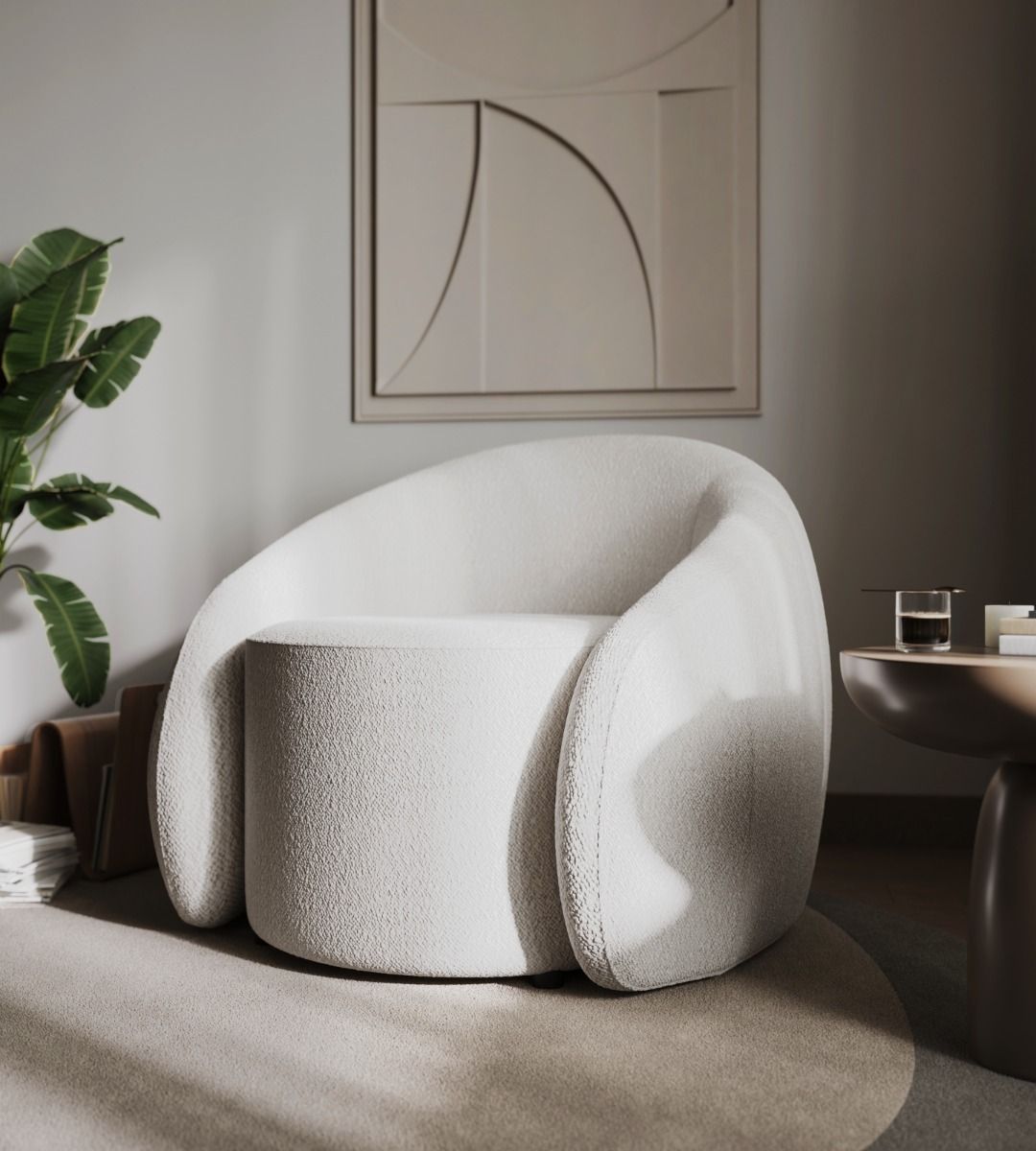 Buxton Boucle Chair Teddy Accent Swivel Chair Grey and Cream – Estelle ...