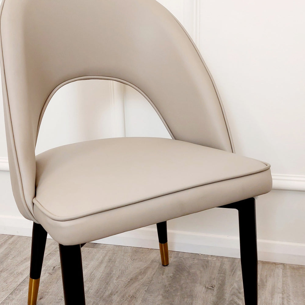 Leather dining chairs with gold legs store