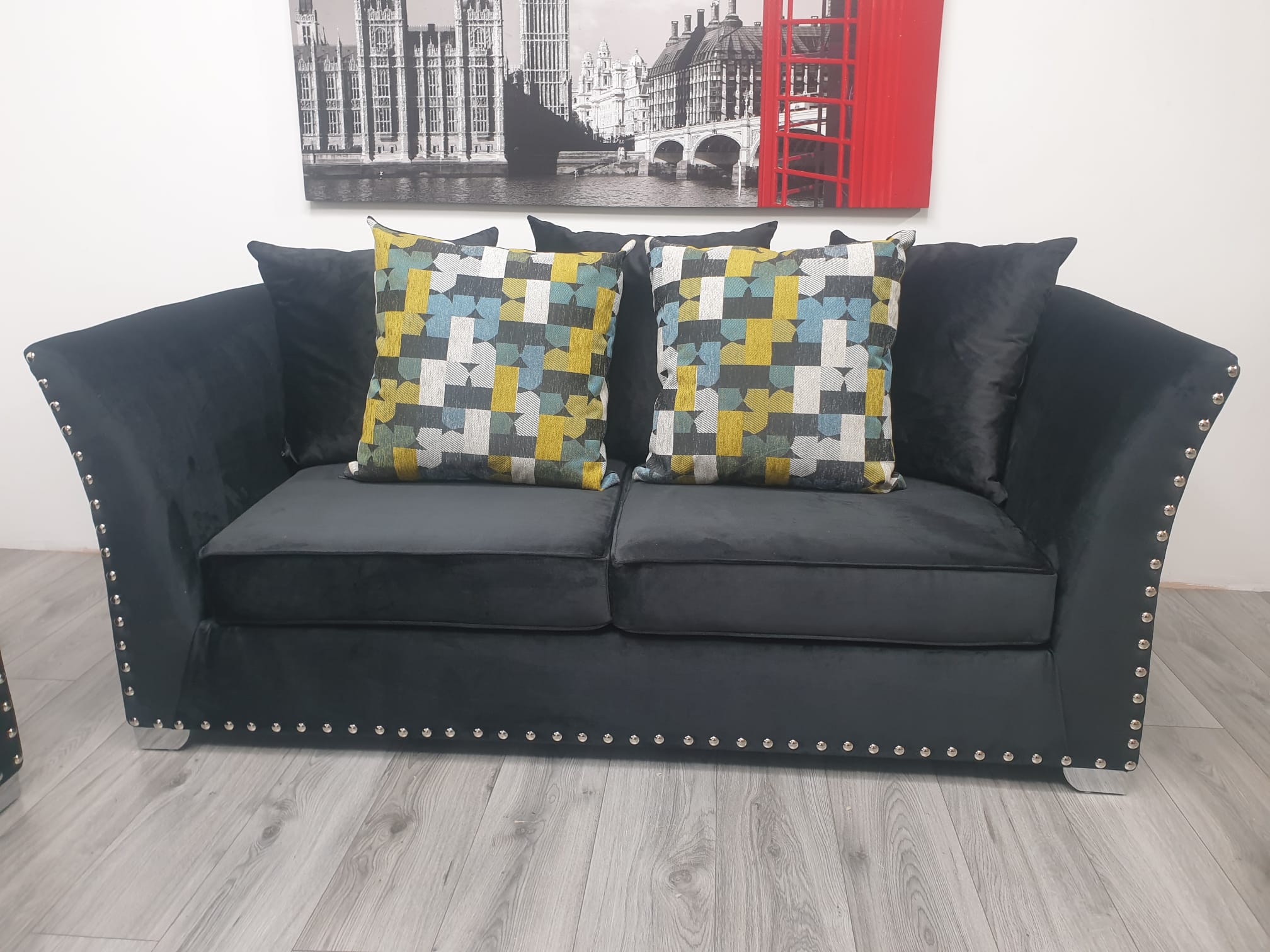 Maya studded velvet Sofa – Estelle Decor