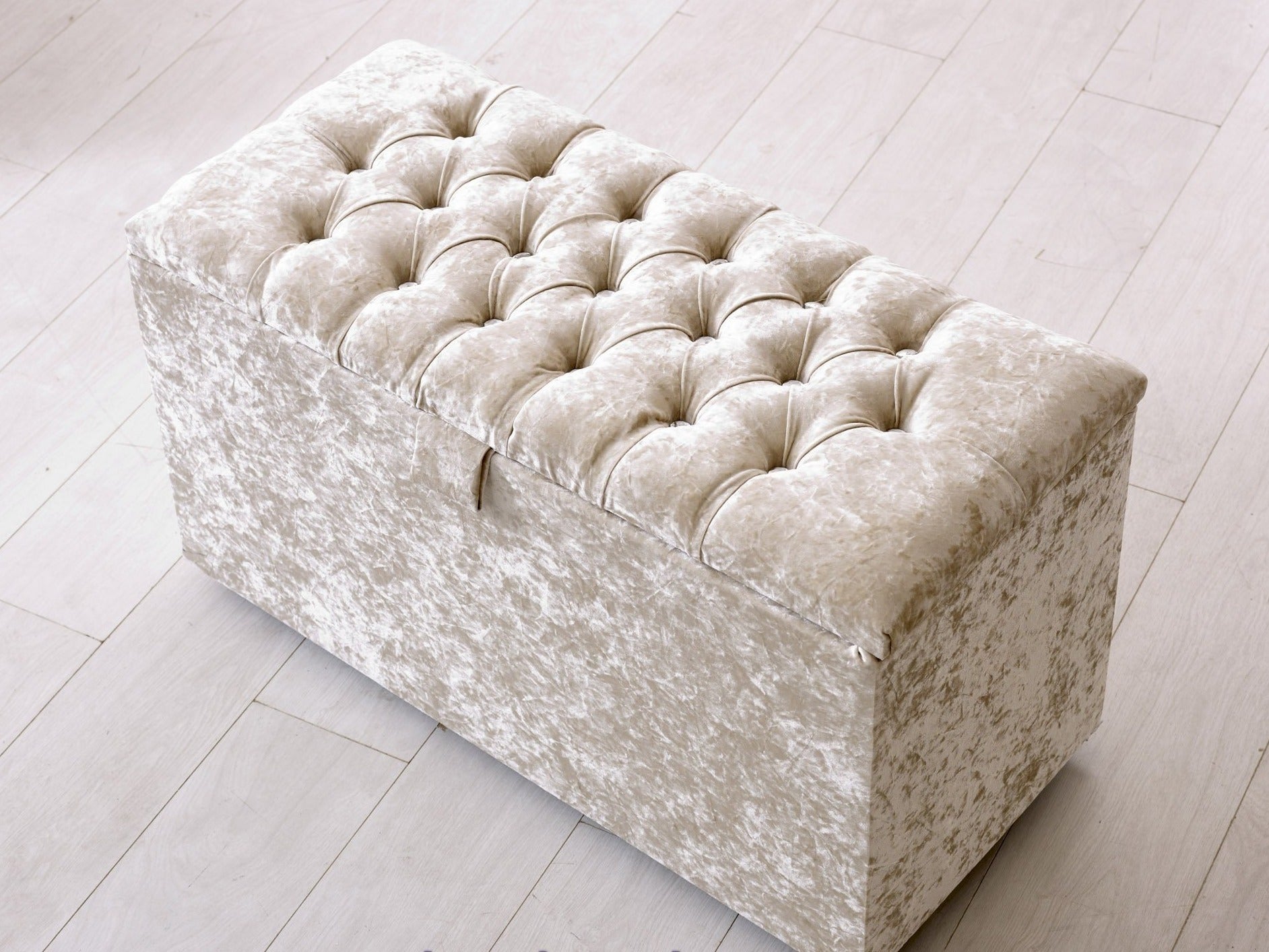 Ottoman Storage Box Upholstered Pouffe – Estelle Decor